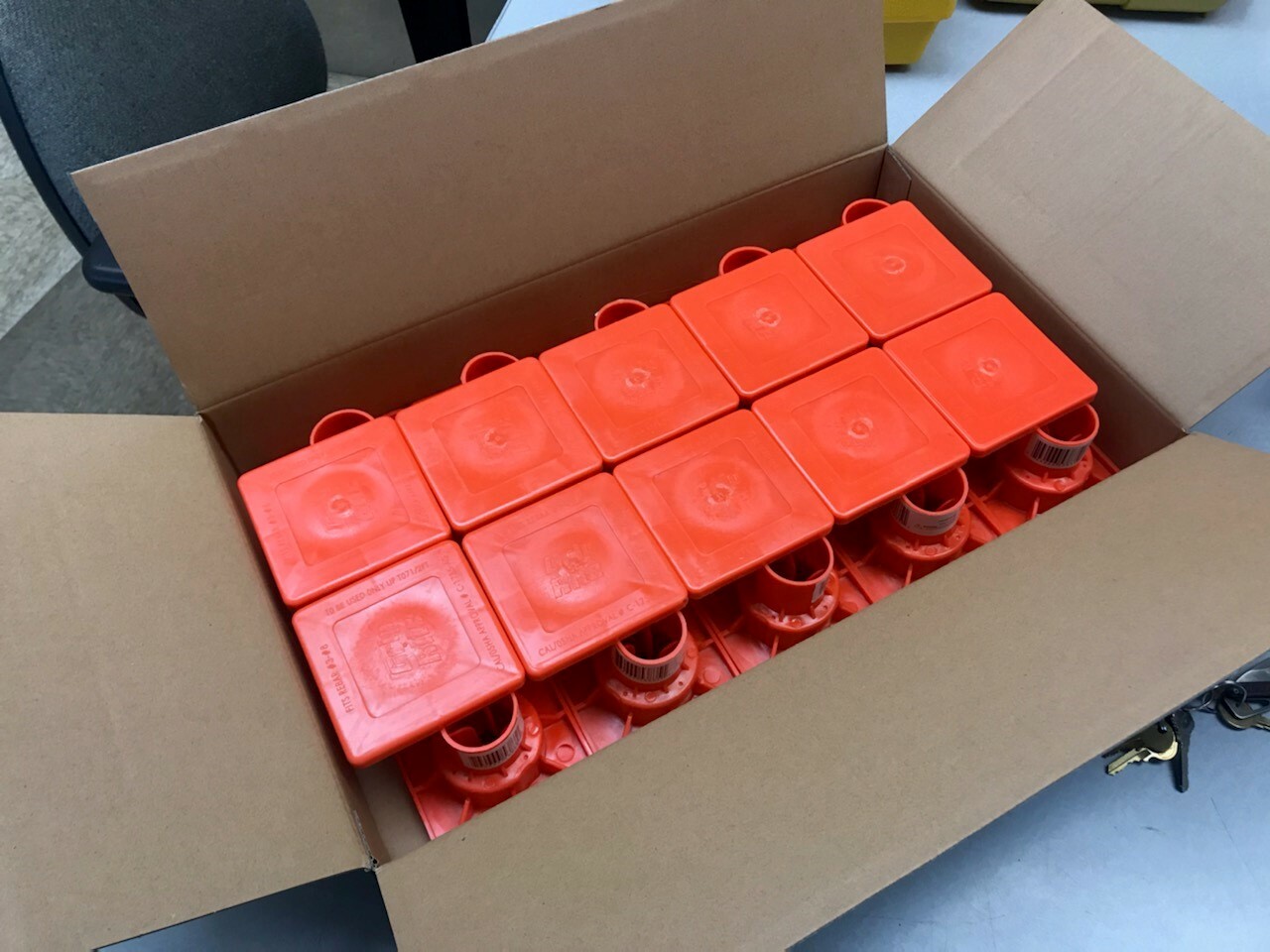 Rebar OSHA Caps - #3 - #8 Impalement Safe, Flat Top, Steel Plate, BOX ...