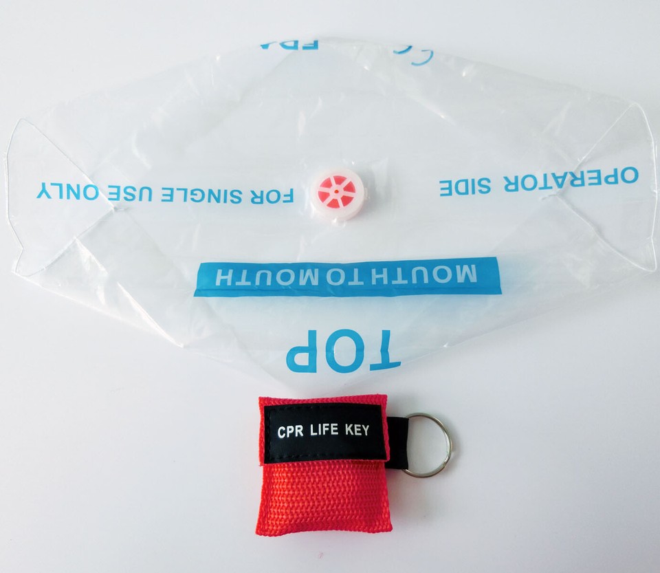 100pcs Red CPR Mask with Keychain Cpr Face Shield key AED Pocket Mask ...