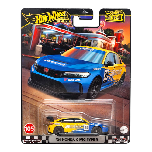 '24 Honda Civic Type-R "Spoon Sports # 5" 1:64 Model By Hot Wheel HRT61 ...