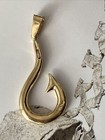 Vintage 14K Yellow Gold Fish Hook Pendant | eBay