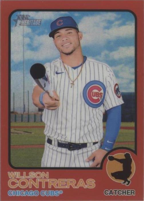 2022 Topps Heritage - Willson Contreras #46 Chrome Red Border Refractor ...