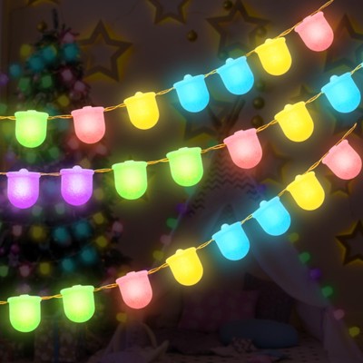 2 Pcs Glittered Gumdrop String Lights Decoration Candy Land Christmas ...