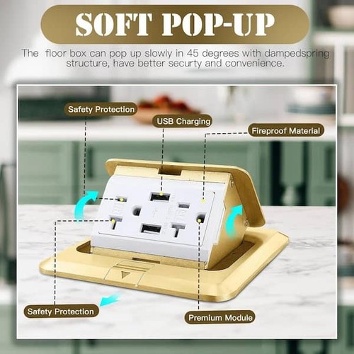 Gold 20A Weatherproof, Tamper Resistant Pop up Floor, Counter Top ...
