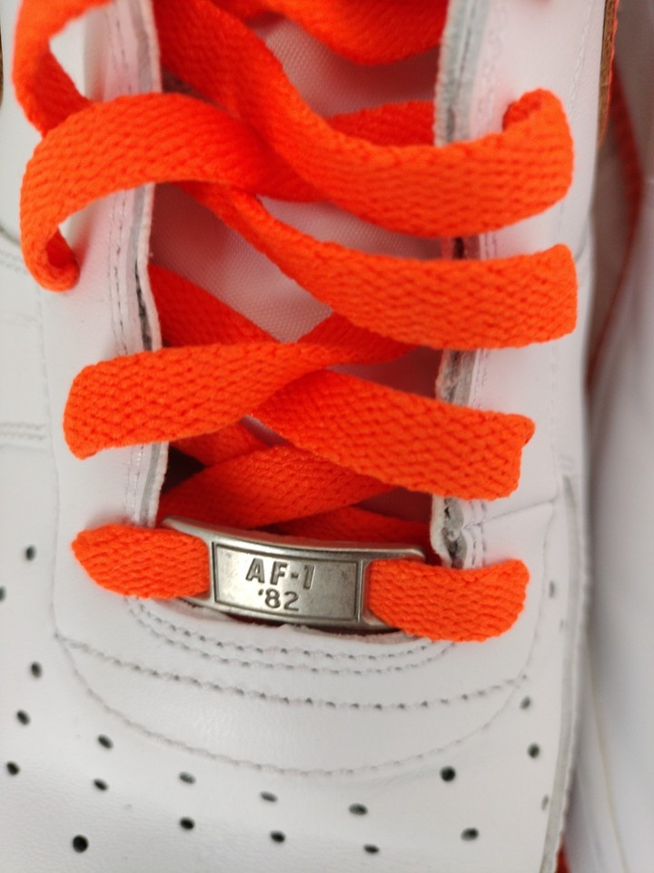 Nike Air Force 1 Low Men's white and orange Size 14 Model# 488298-113 ...