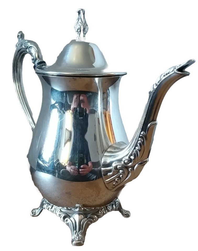 Oneida Community Ballad Footed Coffee Pot Server Silver Plated Country ...