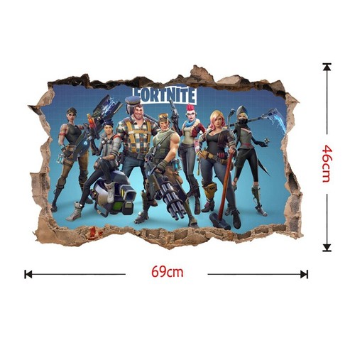 Battle Royal Fort night 3D Window Wall Sticker Removable Kids Decals ...