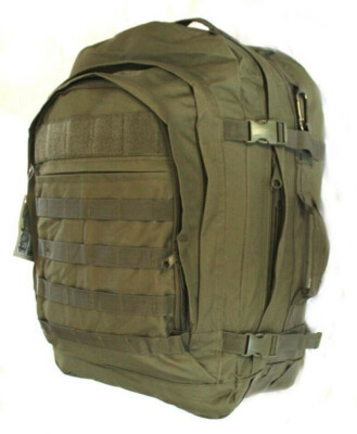 02 OD GREEN BACKPACK w/ MOLLE Tactical Army Military Style Assault Pack ...