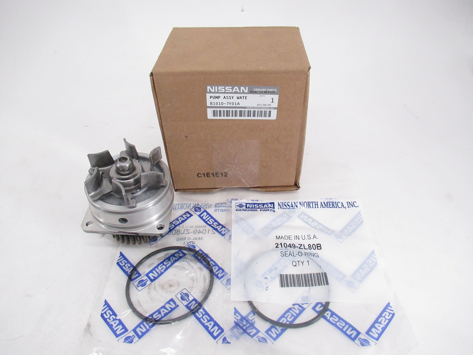 Genuine OEM Nissan B1010-7Y01A Water Pump w/ O-Rings | eBay