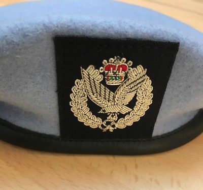 AAC Officers Blue Beret & Badge, Army Air Corps, Military, Silk Wool ...