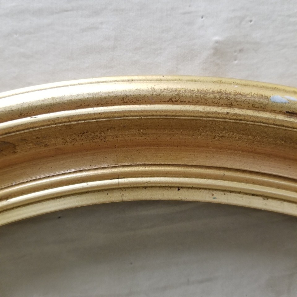 Gorgeous VTG/ANTIQUE OVAL Gold Tone Gilded Frame All Wood 22x28" Image ...