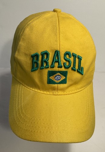 Embroidered Logo Brazil Soccer Snapback Cap Hat One Size OSFA Yellow ...