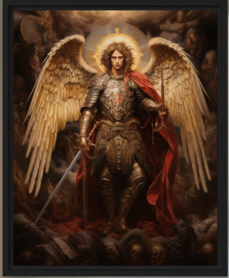 Archangel St. Michael Fine Art Print #1 Canvas Frame, Sacred Christian ...