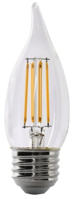 Feit BPEFC40/927CA/FIL/2 PACK (2) LED Bulbs Decorative, Flame Tip Lamp ...