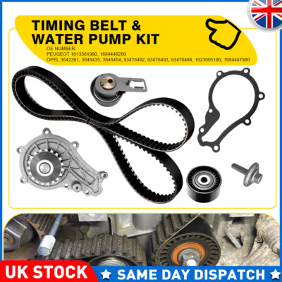 1613561980 Timing Cam Belt Kit + Water Pump Gates Fits Ford Citroen ...