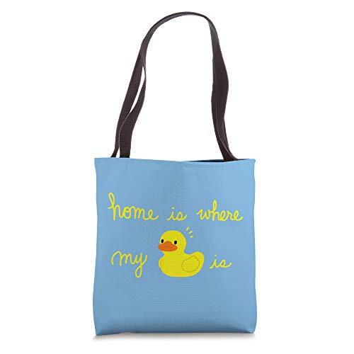 'home Is Where My Ducky Is' Cute Yellow Rubber Ducky Duck Tote Bag | eBay