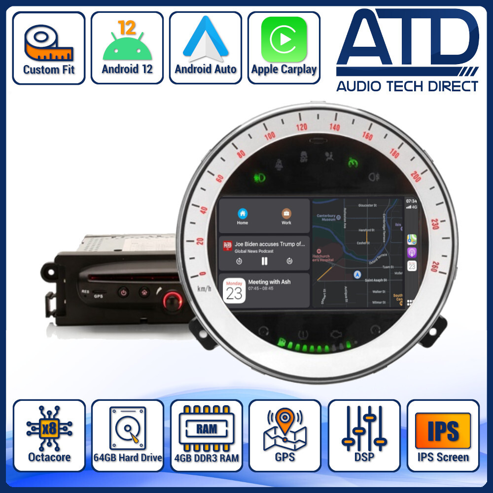 CarPlay Radio For MINI R55 R57 R58 R59 R60 R61 Android Auto GPS SatNav ...