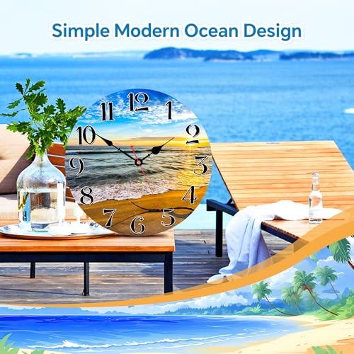 Nautical Sea Wall Clock, Small Coastal Beach Ocean Clocks, Decorative ...