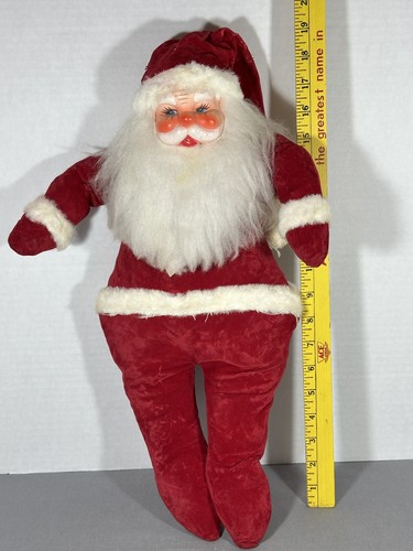 Vintage Santa Claus Doll Celluloid Face 1950s MCM Christmas Posable ...