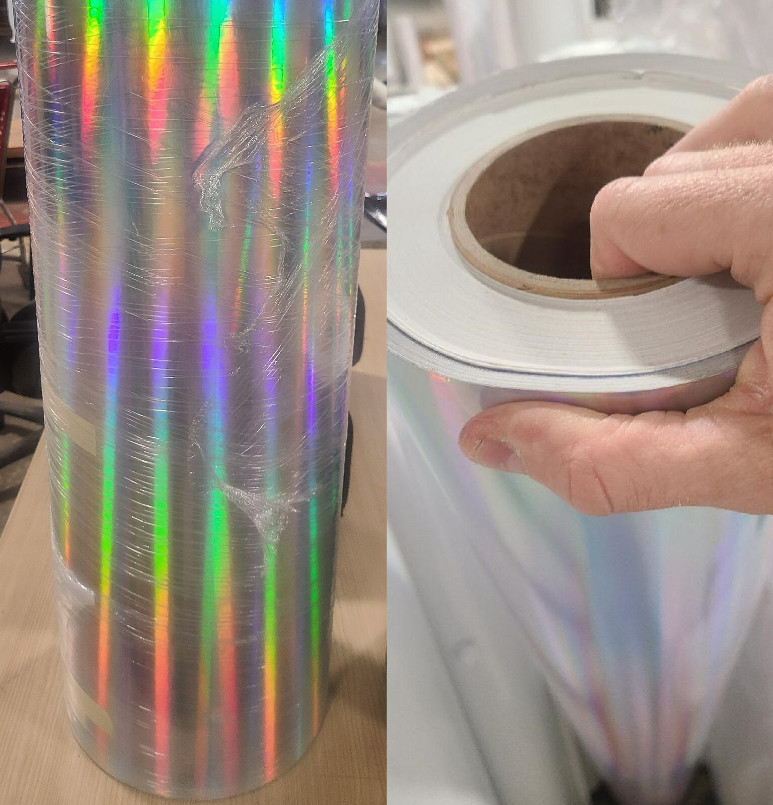 Entire Car Wrap / Glossy Laser Chrome Vinyl Holographic Rainbow Film ...