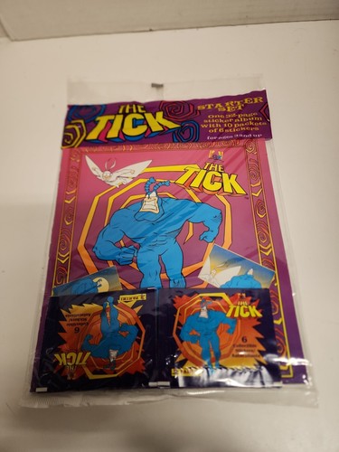 1995 Panini The Tick Starter Set Sticker Album & 10 Packs Of Stickers ...