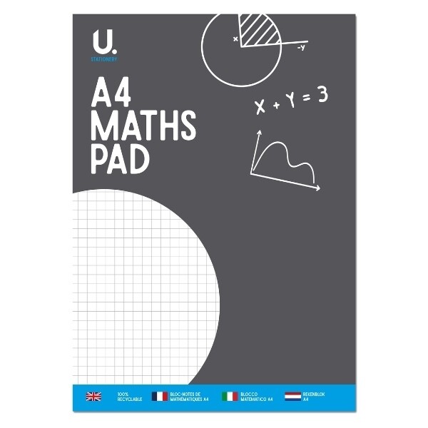 Maths Paper Math Pad School Grid Page Squared Notepad Graph Single Book ...