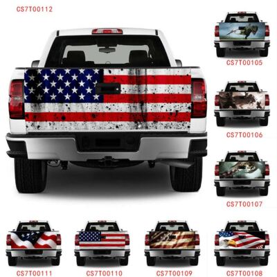 Hawk US Flag Tailgate Wrap 3M Vinyl Car Trunk Graphic Decal Sticker ...