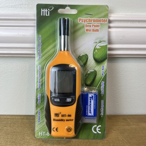 Hti Digital Psychrometer HT-86 Humidity Meter Dew Point Wet Bulb Duel ...