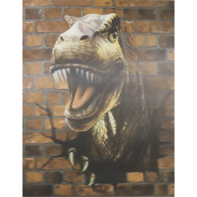 T-Rex thru a Brick Wall - 3D Lenticular Poster - 12x16 Print | eBay