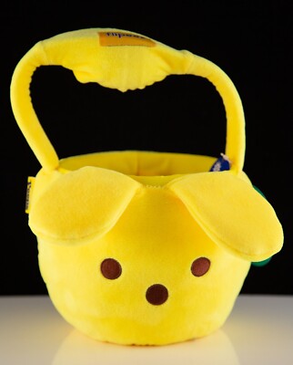 New Flipeez Peeps Plush Pop Up Bunny Ears Yellow Easter Basket | eBay