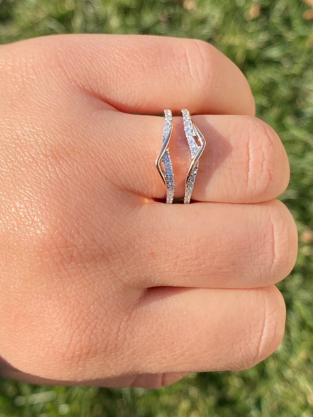 Ladies 14K Two Tone Diamond Ring Jacket | eBay