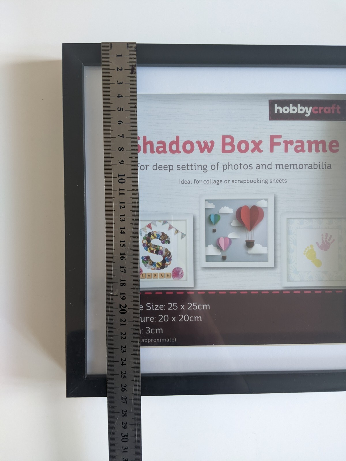 Hobbycraft Shadow Box Frame 25x25cm Black; Arts; Crafts; Deep Setting ...