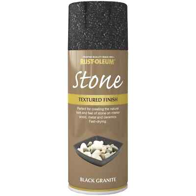 Rust-Oleum Real Stone Effect Textured Black Granite Spray Paint ...