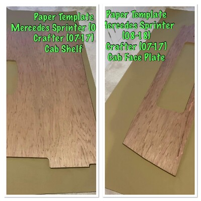 Merc Sprinter 08-18 Crafter 07-17 Cab Shelf & Cab Fascia PAPER Template ...