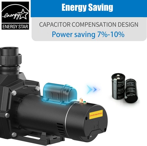 2HP Above/Inground Pool Pump Motor,2 Speed 92/44 GPM 79FT Hmax 1.5in ...