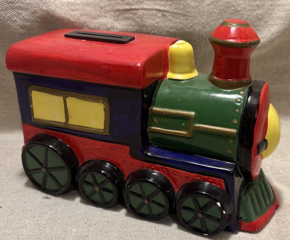 Vintage Christmas Santa’s Savings Express Train Coin Bank Decor | eBay