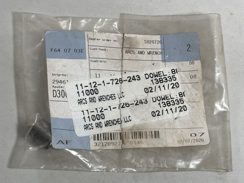 GENUINE BMW Cylinder Head Dowel Pin 11121726243 | eBay