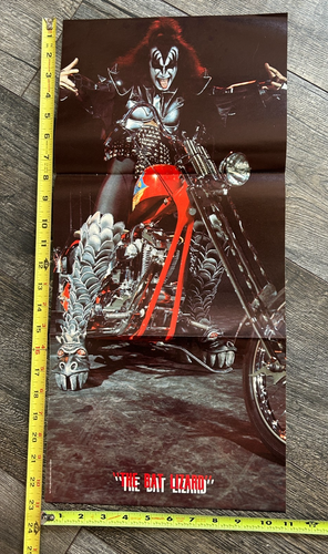 KISS Poster Centerfold GENE SIMMONS Motorcycle Chopper Vintage Kiss ...