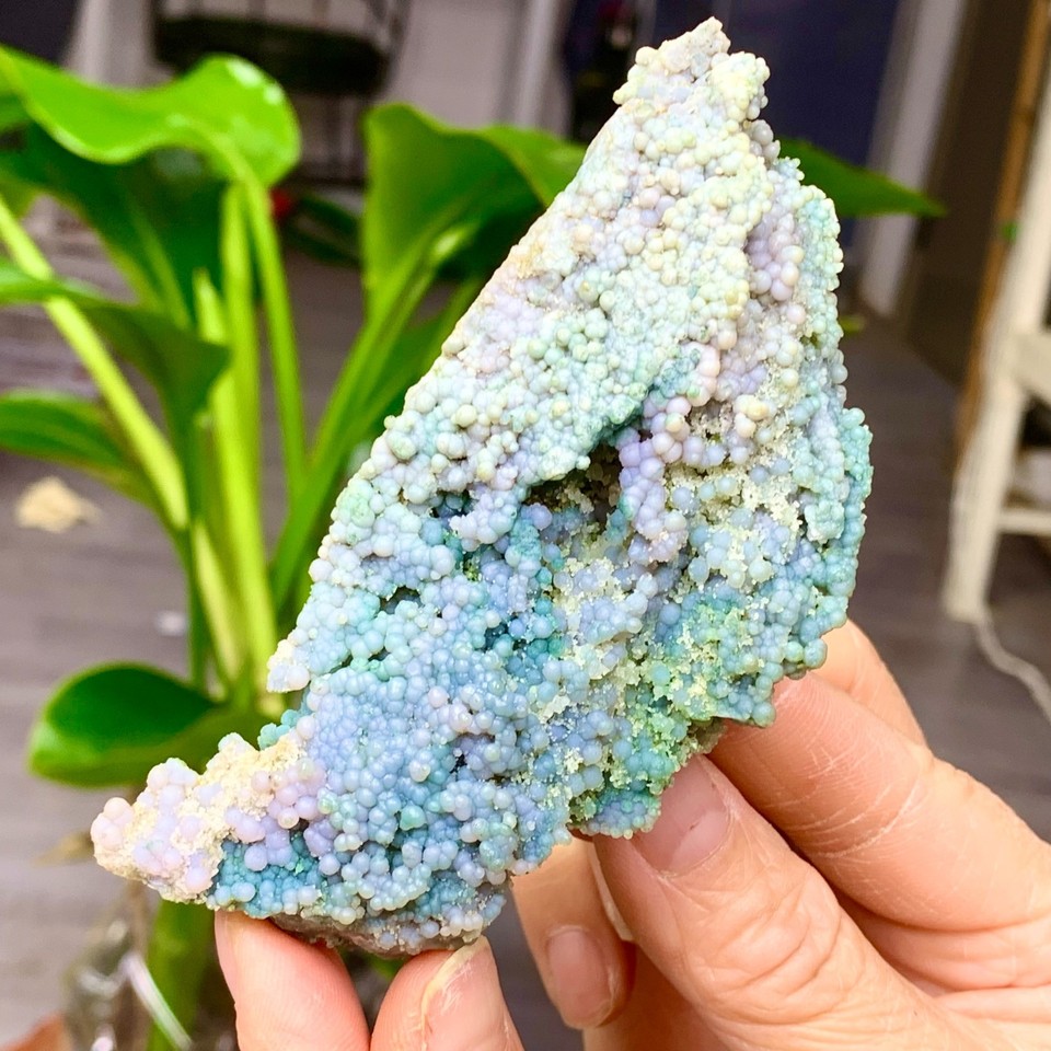 124G Natural purple grape agate quartz crystal granular mineral ...