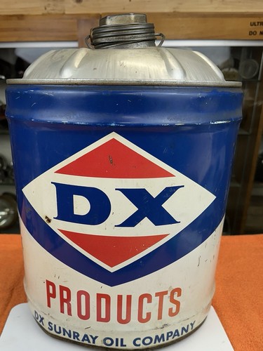 Vintage DX SUNRAY HYDRAULIC OIL 5 GALLON Metal CAN Display COLLECT OLD ...