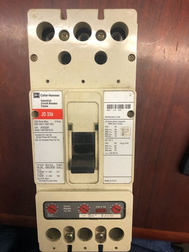 Cutler-Hammer JD35K 3-pole Circuit Breaker with Thermal Magnetic Trip ...