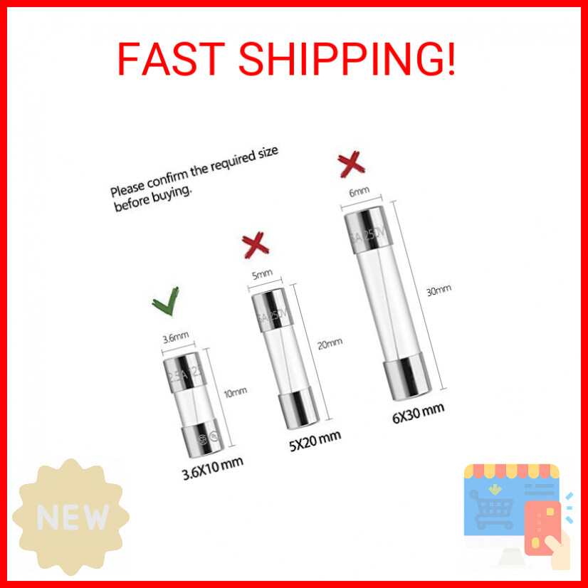 25Pack 5A 125V Fast-Blow Micro Fuse - 5Amp 125 Volt Mini Glass Fuses ...