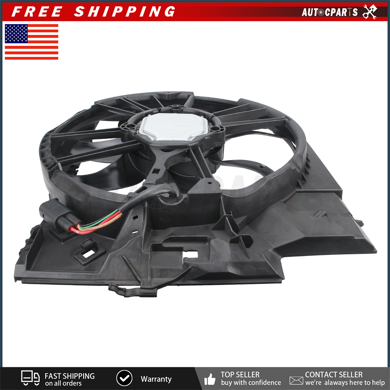 Radiator Cooling Fan Assembly For BMW 135i 335i X1 Z4 2007-2016 ...