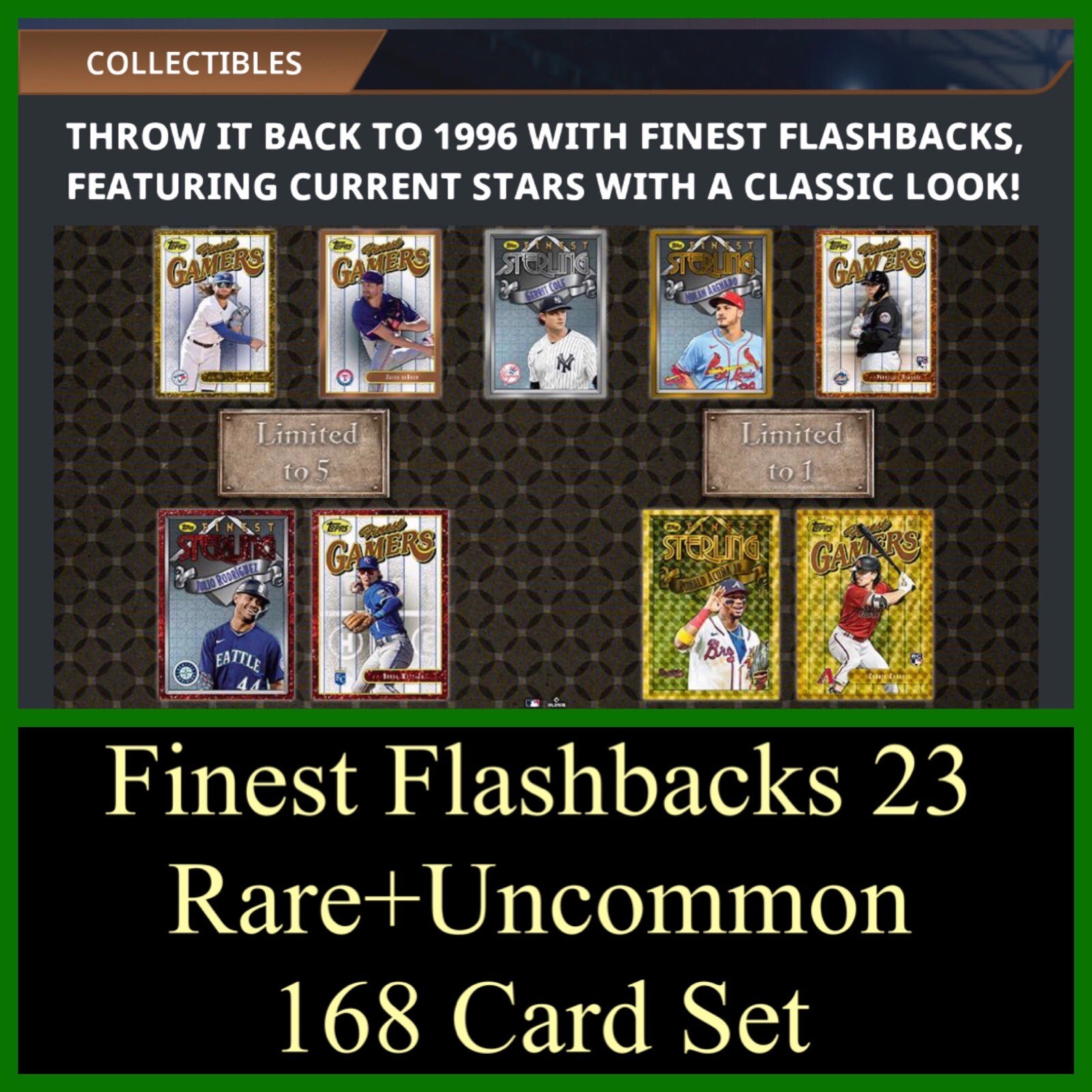 FINEST FLASHBACKS 23-RARE+UNCOMMON 168 CARD SET-TOPPS BUNT DIGITAL | eBay