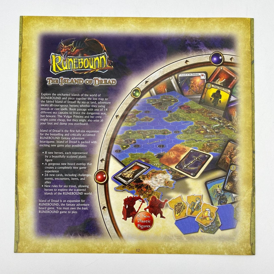 Instructions Rules Manual Runebound 2nd Edition FFG Replacement Pieces ...