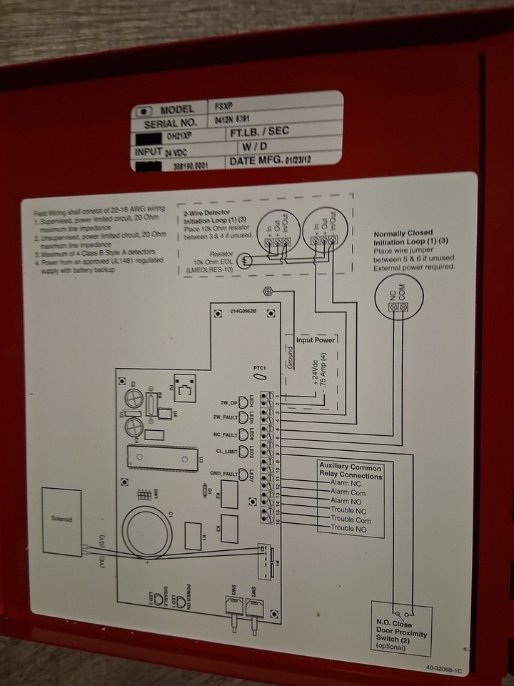 Fire Sentinel Overhead Door Fail-Safe Unit Model FSXP Releasing Device ...