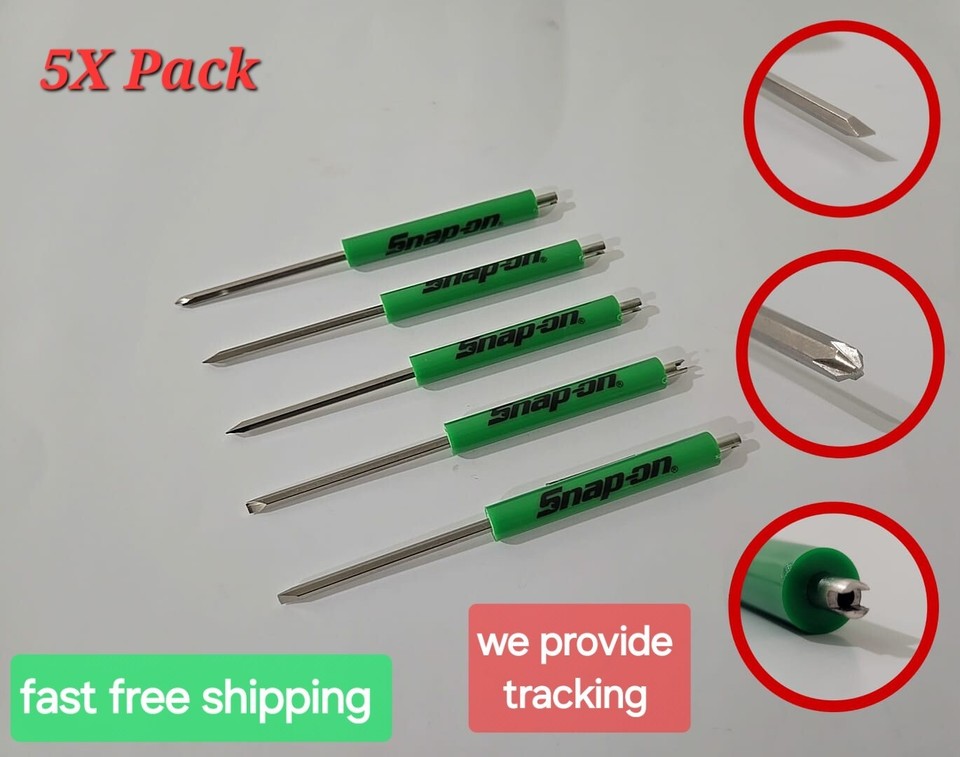5X Green Snap on tools Promo REVERSIBLE TIP +VALVE STEM Pocket ...