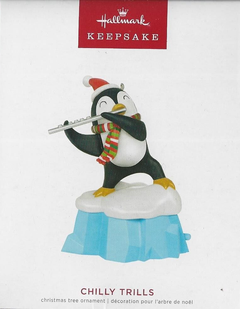 HALLMARK KEEPSAKE 2022 Chilly Trills Flute Playing Penguin Magic Sound ...