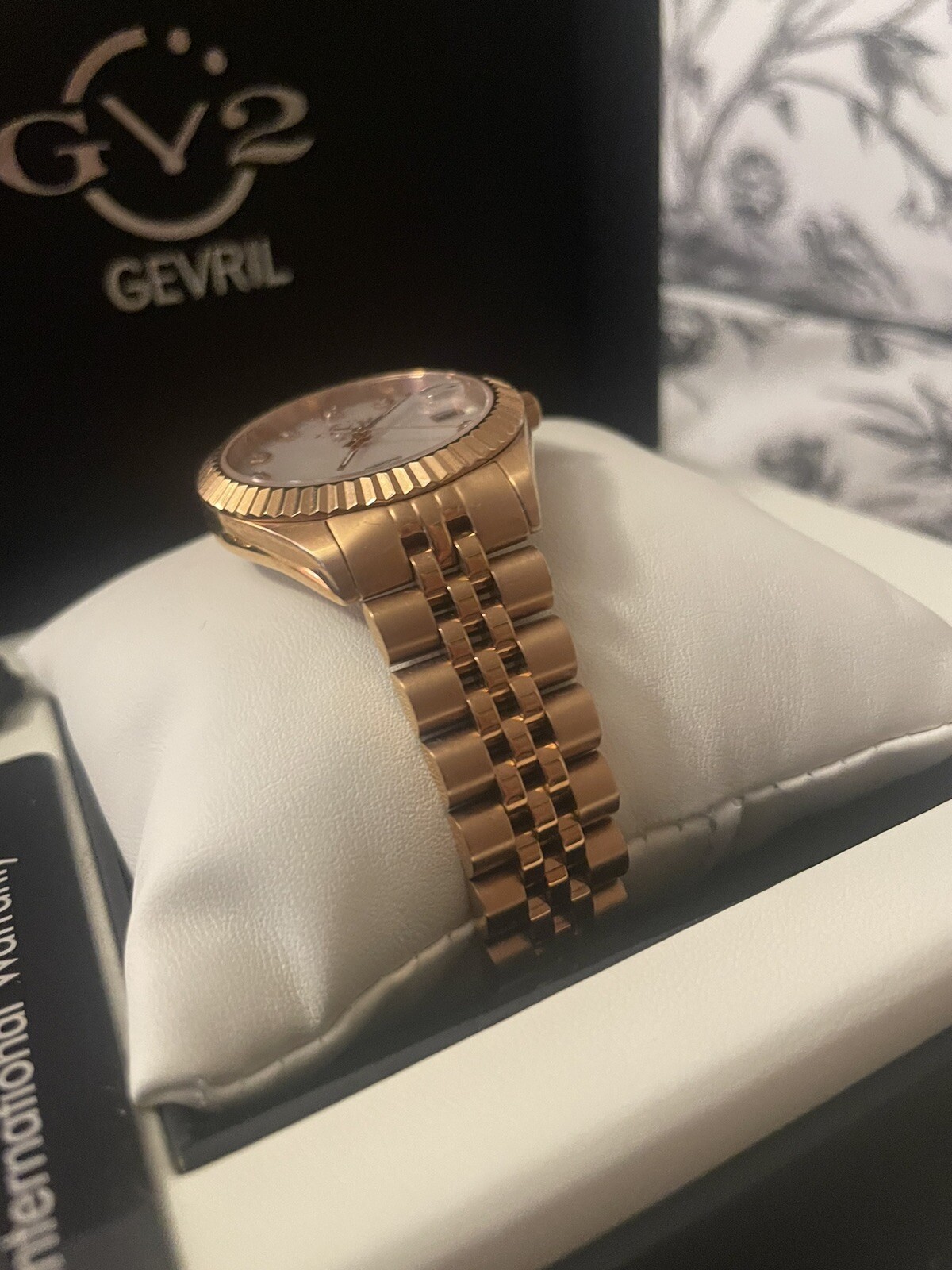Gevril GV2 Women’s Naples Swiss diamond watch in rose gold with box ...