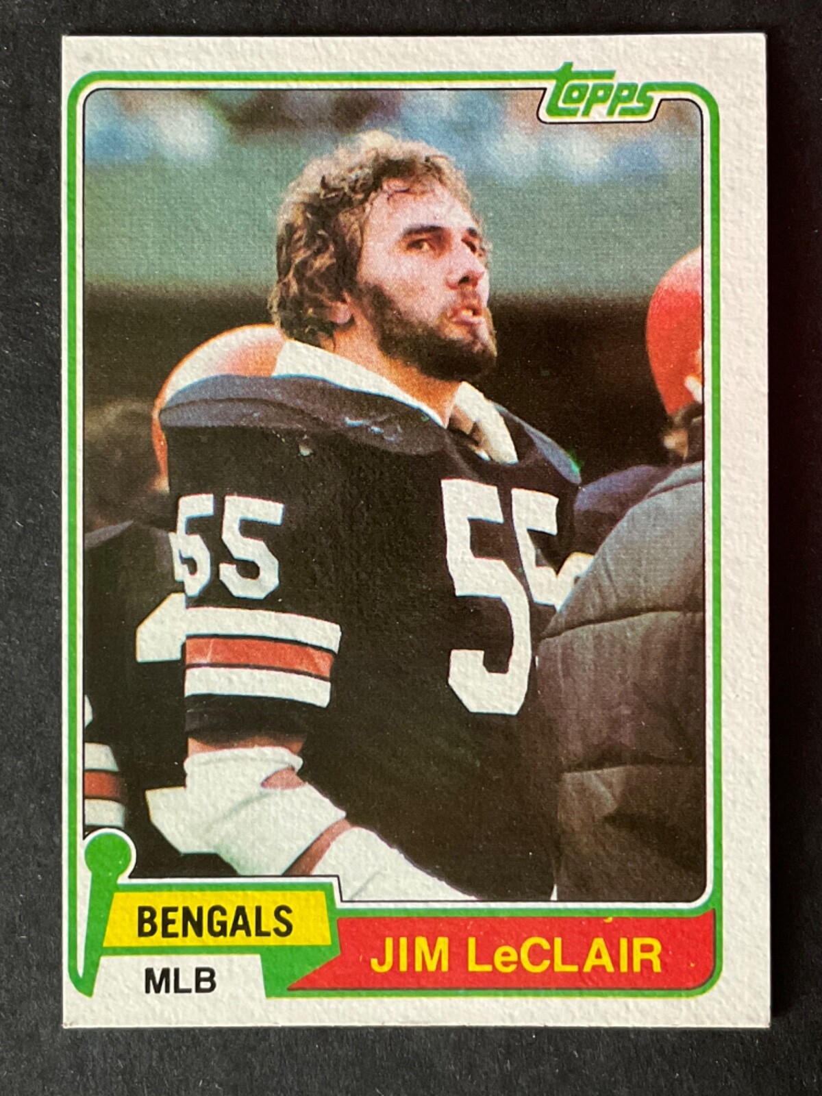 Jim LeClair 1981 Topps Football Card #462 Cincinnati Bengals Linebacker ...
