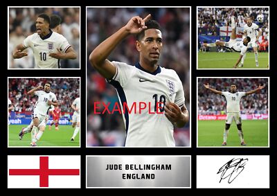 A3 OR A4 PRINT- JUDE BELLINGHAM signed autograph photo framed ENGLAND ...